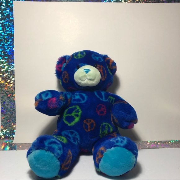 Build-A-Bear | Toys | Build A Bear Blue Peace Sign Teddy 5 Plush 209 ...